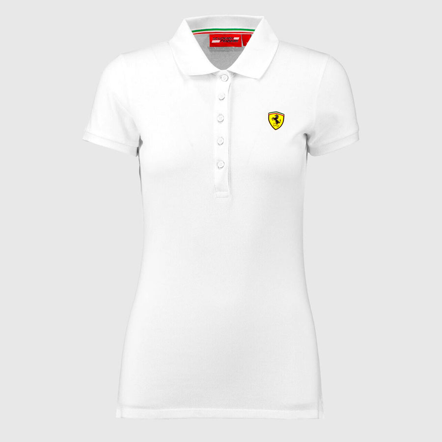 SCUDERIA FERRARI FANSWEAR WOMENS CLASSIC POLO WHITE – Gp Store Latam