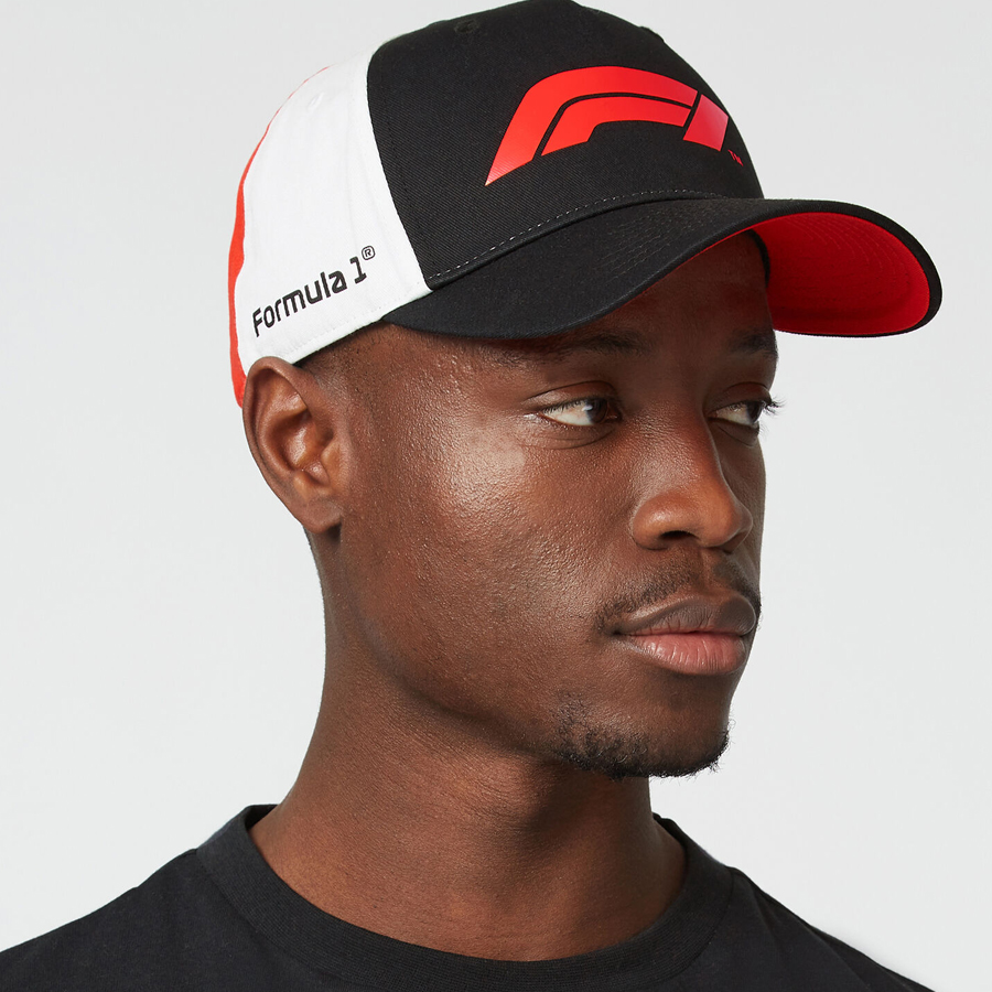 F1 FANWEAR MENS SEASONAL CAP BLACK-WHITE RED – Gp Store Latam