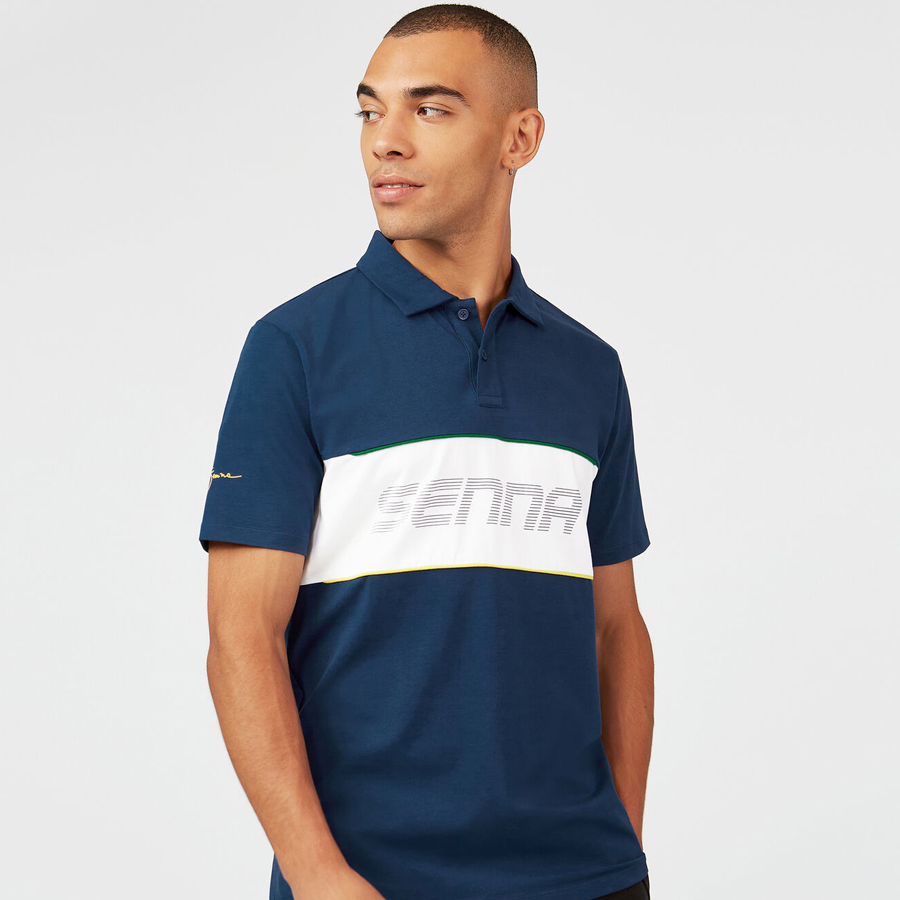 AYRTON SENNA FANWEAR RACE "SENNA" MENS POLO BLUE – Gp Store Latam