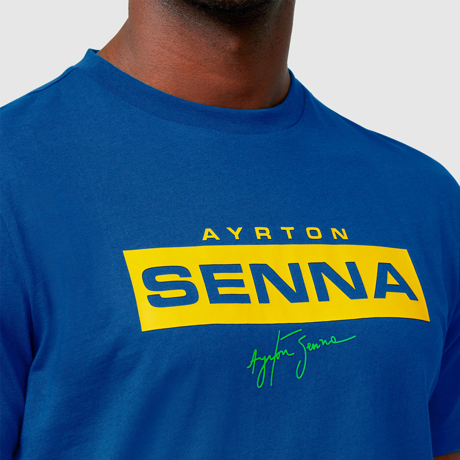 AYRTON SENNA FANWEAR MENS LOGO TEE BLUE – Gp Store Latam
