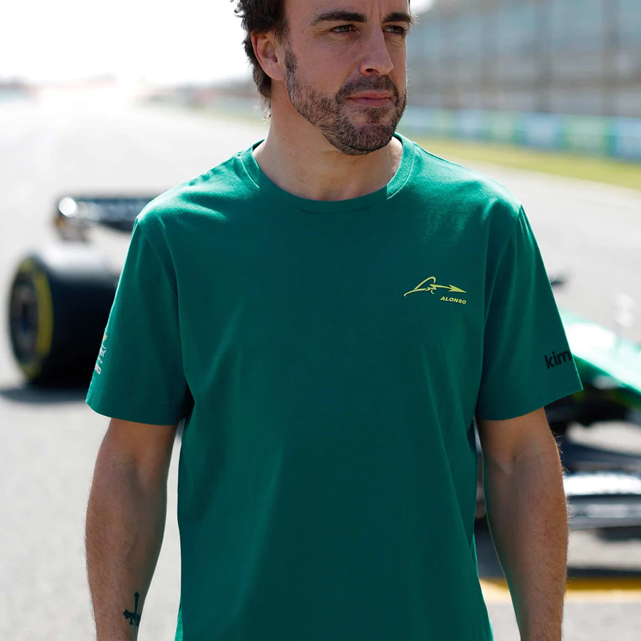 ARAMCO ASTON MARTIN CONGNIZANT F1 LIFESTYLE MENS TEE ALONSO #14 GREEN ...