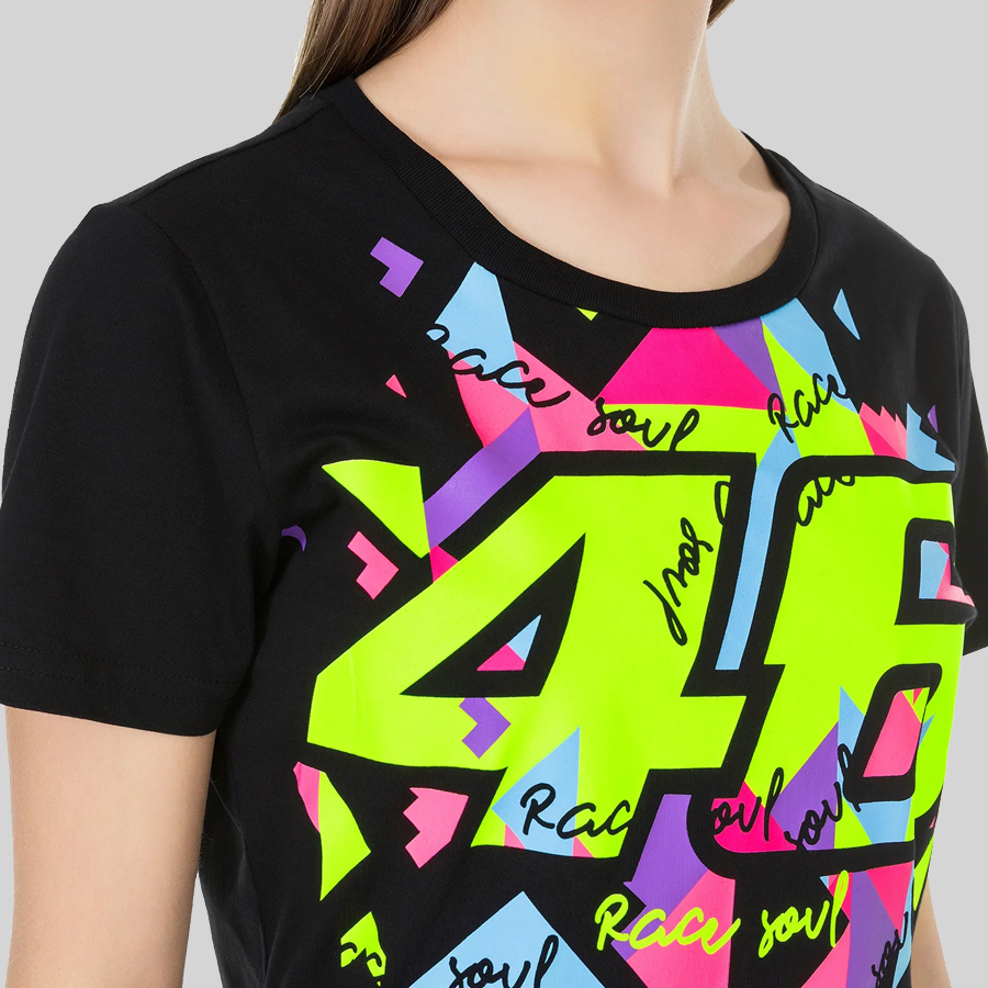 VALENTINO ROSSI MULTICOLOR GRAPHIC #46 WOMENS TEE BLACK – Gp Store Latam