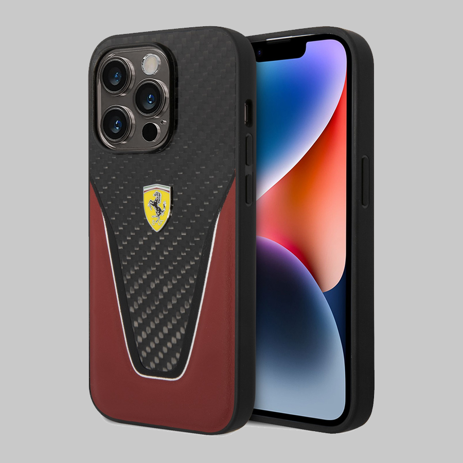FERRARI IPHONE 14 PRO CARBON AND LEATHER CASE RED – Gp Store Latam