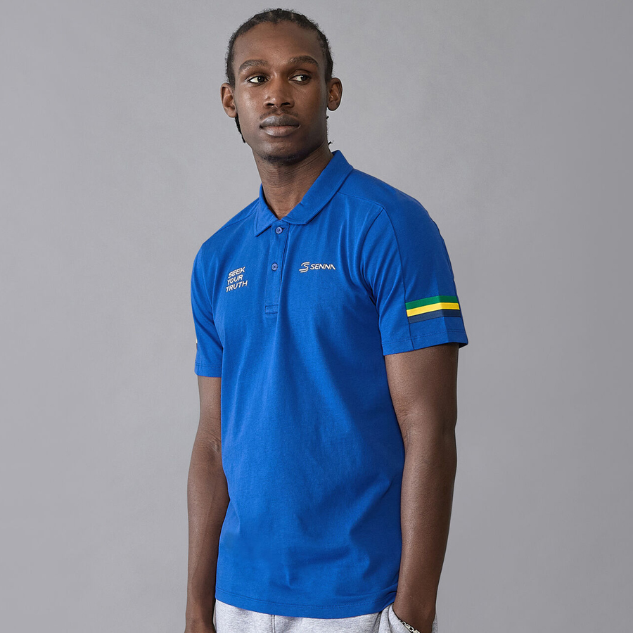 AYRTON SENNA STRIPE POLO BLUE – Gp Store Latam