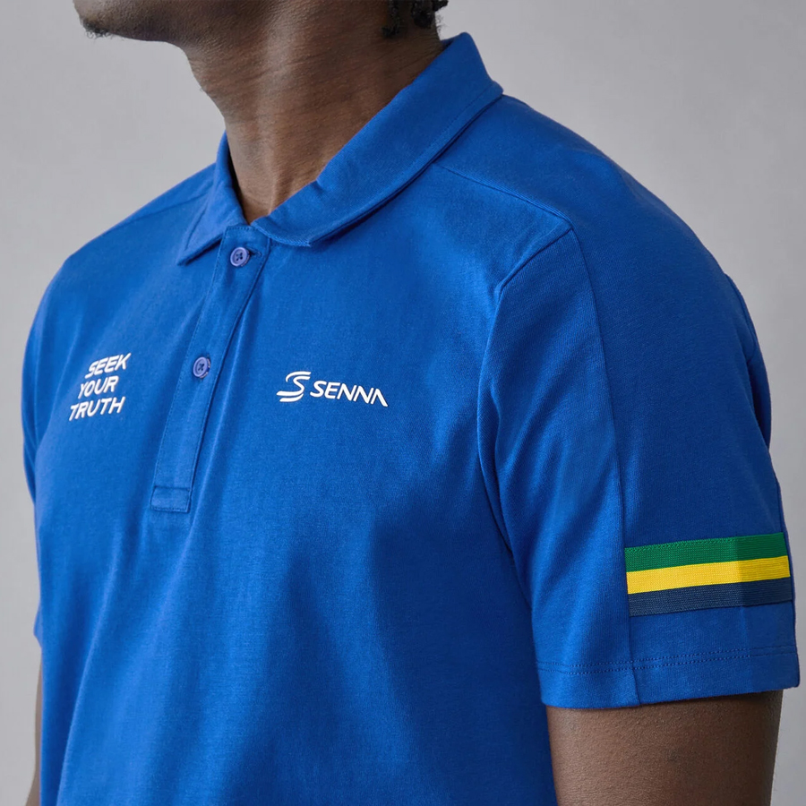 AYRTON SENNA STRIPE POLO BLUE – Gp Store Latam